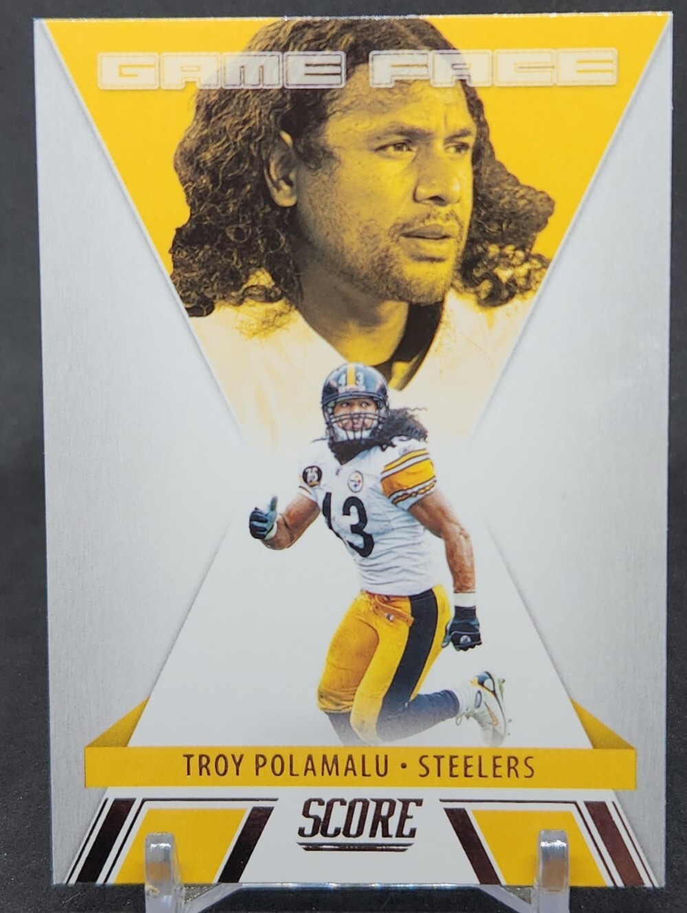 2021 Panini Score Football Troy Polamalu Game Face Insert Card #GF13 ...