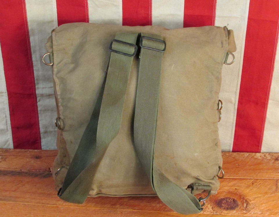 Vintage Globe Trotter Camping Equip.Canvas Backpack OD Green Day Pack ...