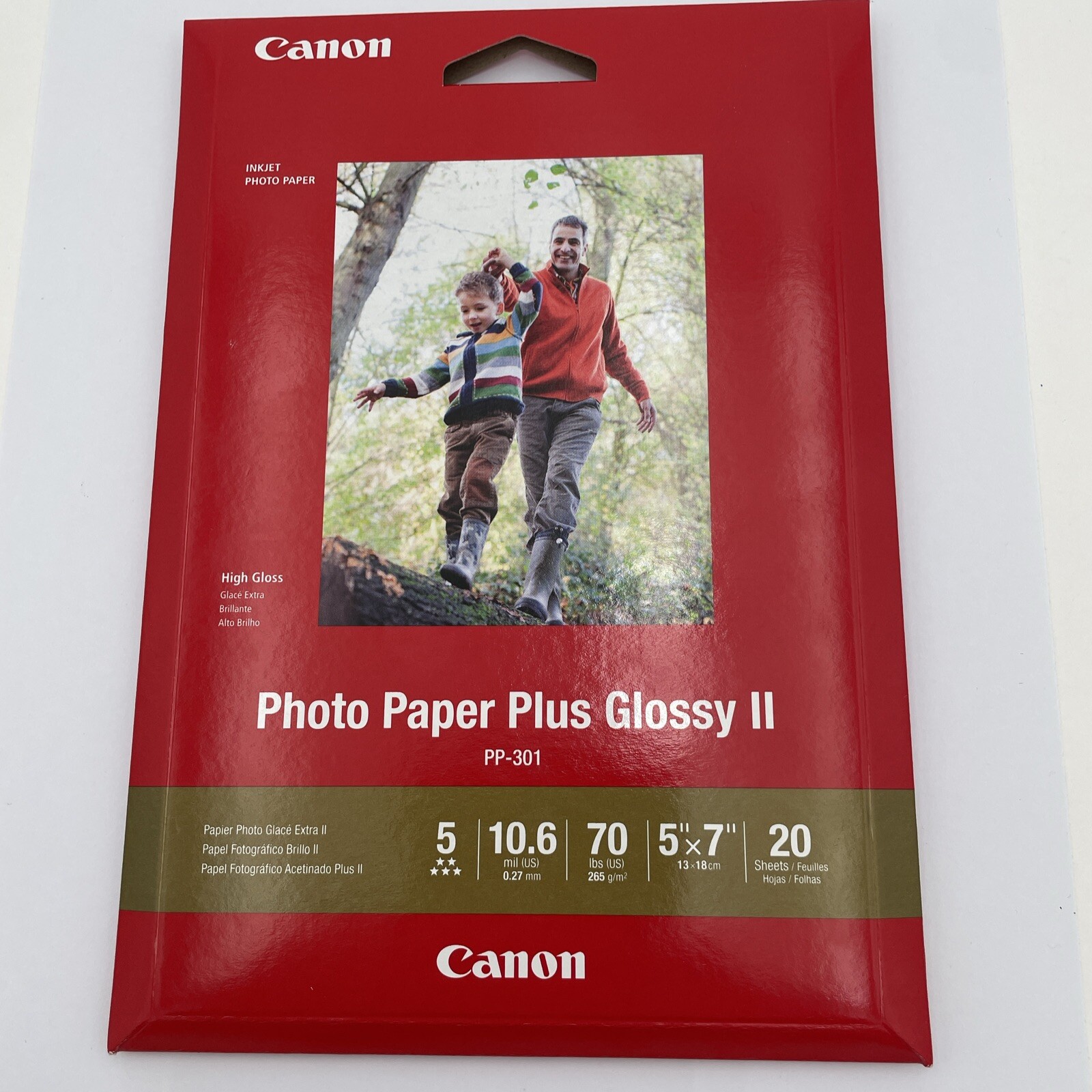 Canon Photo Paper Plus Glossy II - Inkjet Photo Paper - 5" x 7 " - 20 ...