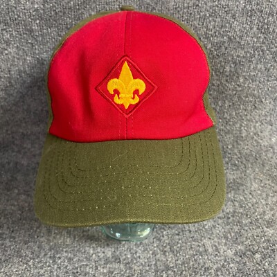 Boy Scouts BSA Hat Green Snapback VTG Fleur de Lis Embroidered Made in ...