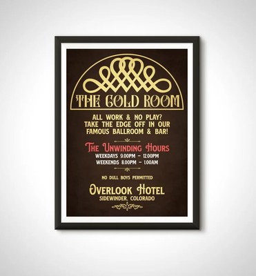 Overlook Hotel Bar Sign The Gold Room The Shining Movie Poster Print ...