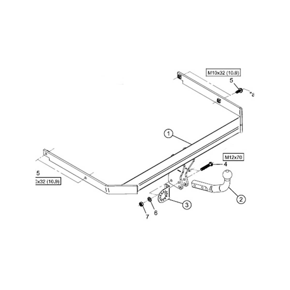 Attelage pour Ford Grand C-Max 10- col de cygne Oris + Faisceau u. 7 ...