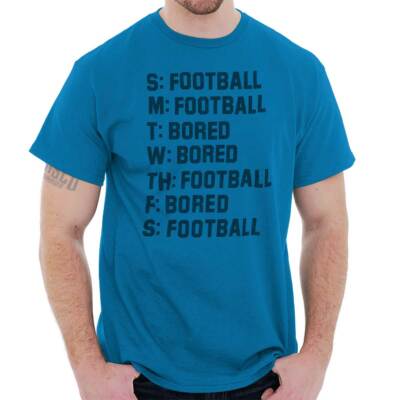 Funny Football Sports Fan Weekly Schedule Mens Casual Crewneck T Shirts ...