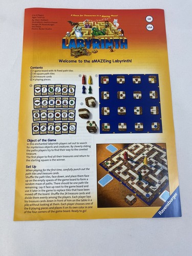 Ravensburger Labyrinth Board Game Instructions Page Color 2017 Fast ...