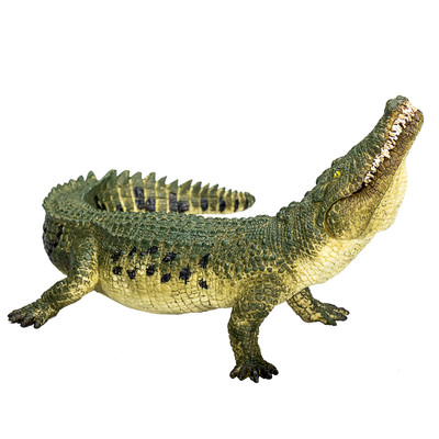 Realistic Green Crocodile Model 15x15x8cm with Articulated Jaw - Fun ...