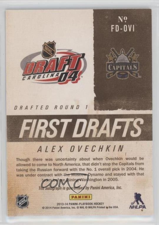 2013-14 Panini Playbook First Drafts Signatures Alex Ovechkin #FD-OVI ...