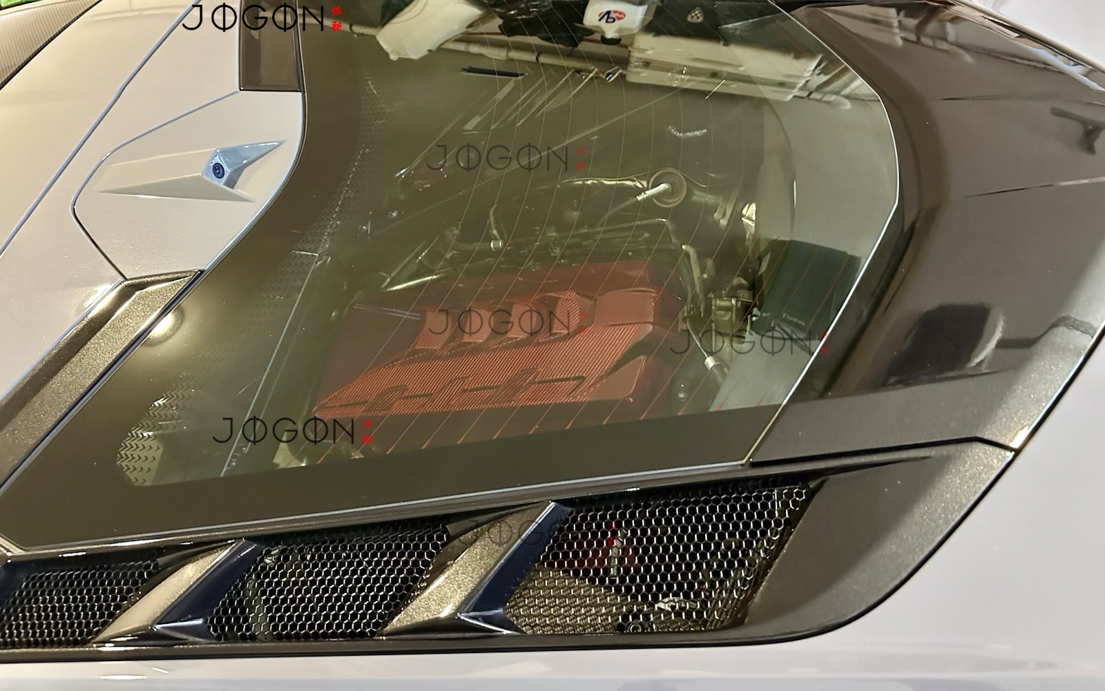 Red Carbon For Corvette C8 Stingray Coupe Convertible HTC 20+ Engine ...