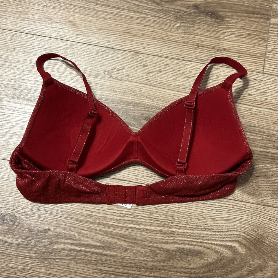 b.tempted Women’s Red Shimmer Wire Free Convertable T-Shirt Bra Size ...