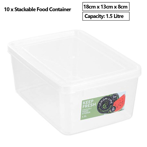 10x Plastic Food Storage Containers Kitchen Pantry Freezer Organization ...