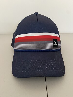 Rip Curl Trucker Cap Blue Red White Snapback Adjustable With Cord Good ...