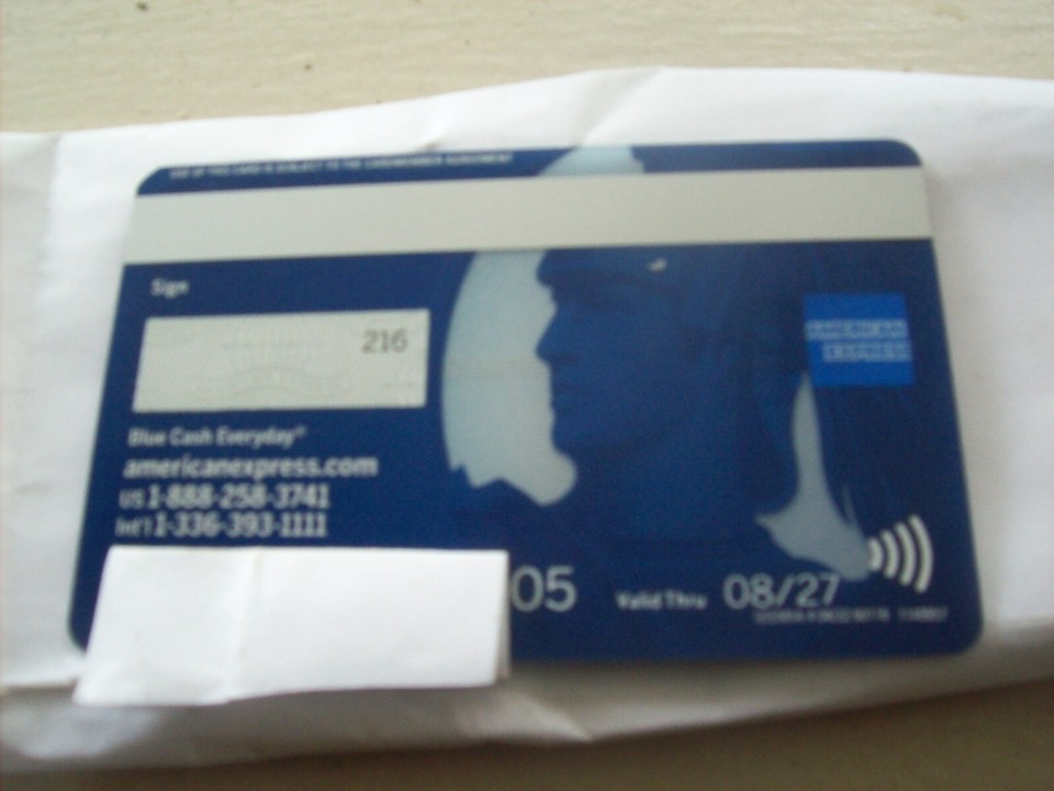 AMERICAN EXPRESS BLUE CASH EVERYDAY CREDIT CARD CANCELLED | eBay