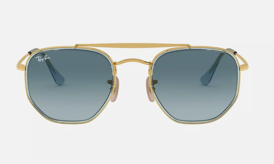 RAY-BAN THE MARSHAL 2 Sunglasses RB 3648-M 9123/3M 52-23 Gold w/Blue ...
