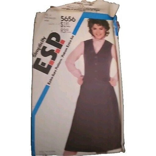 Simplicity ESP Sewing Pattern 5656 Skirt & Lined Fitted Vest Size 16-20 ...