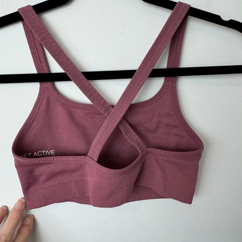 Set Active Burgundy Cross Back Medium Support Sports Bra Size Small | eBay