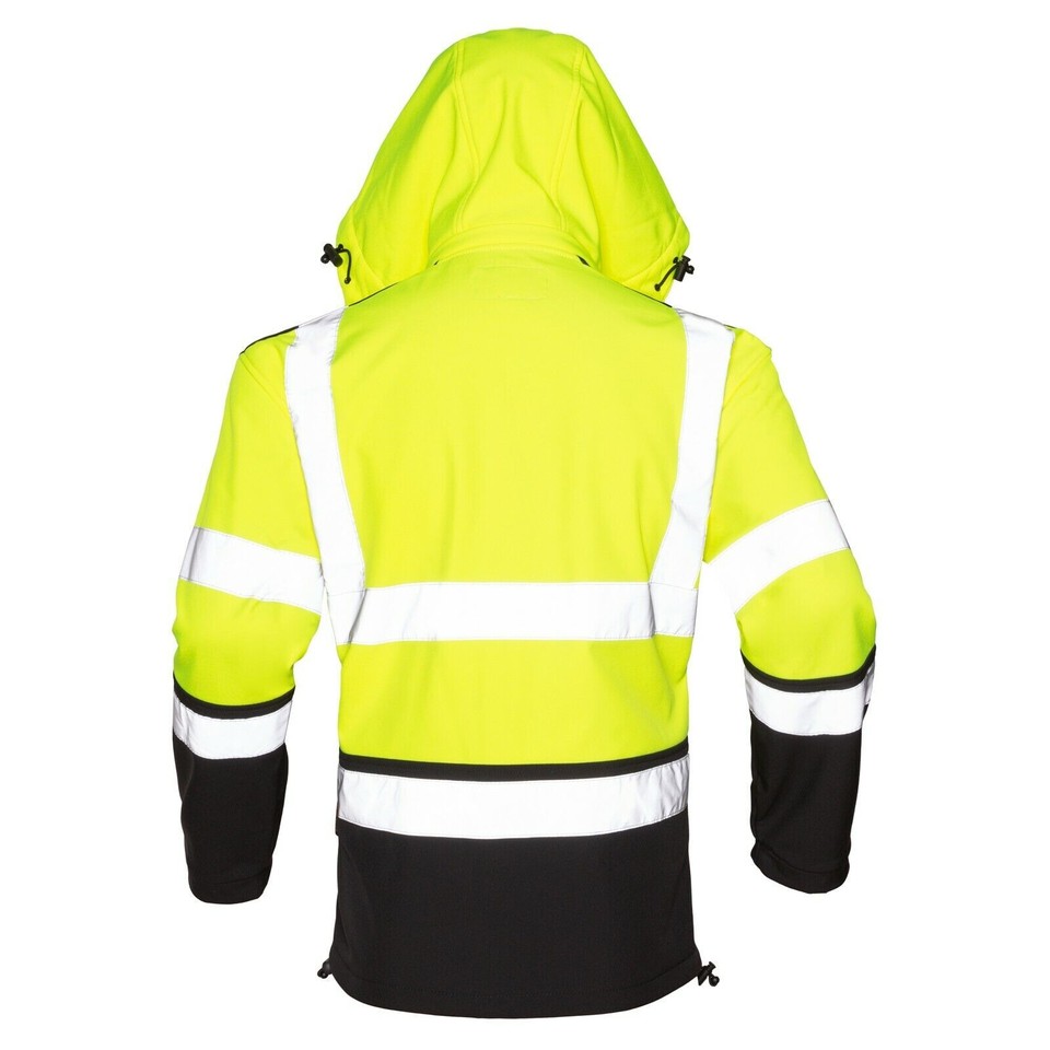 Hi Vis Viz Visibility Fleece Jacket Rain Patch Safety Work Warm Soft ...