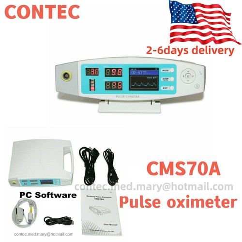 Tabletop Finger Pulse Oximeter SpO2 PI Blood Oxygen Monitor + Software ...