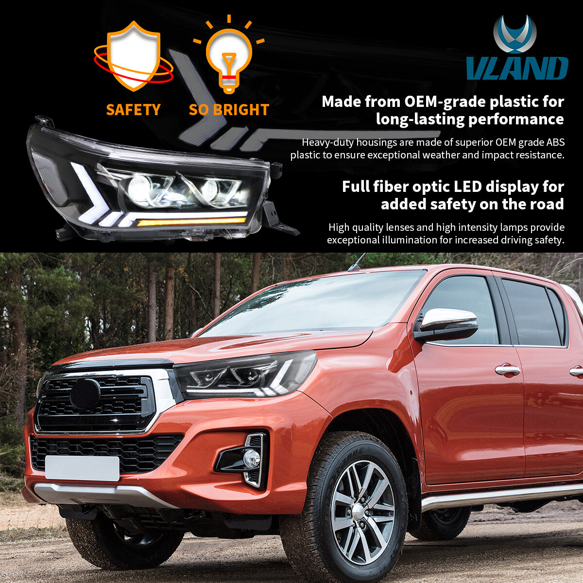 Customized W/DRL Sequential Turn Full LED Headlight For 2015-2019 ...