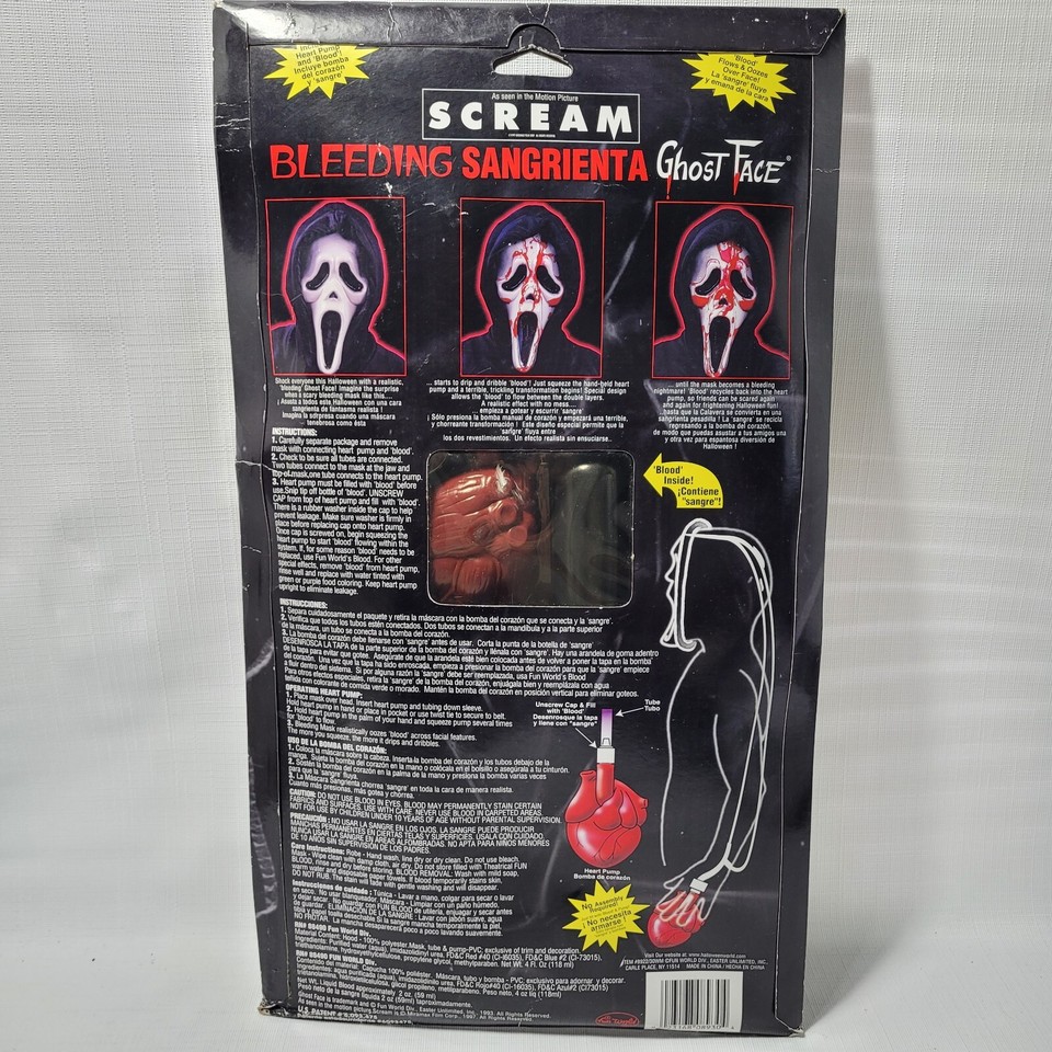 Scream Ghost Face Bleeding Sangrienta Halloween Mask Rare Spanish ...