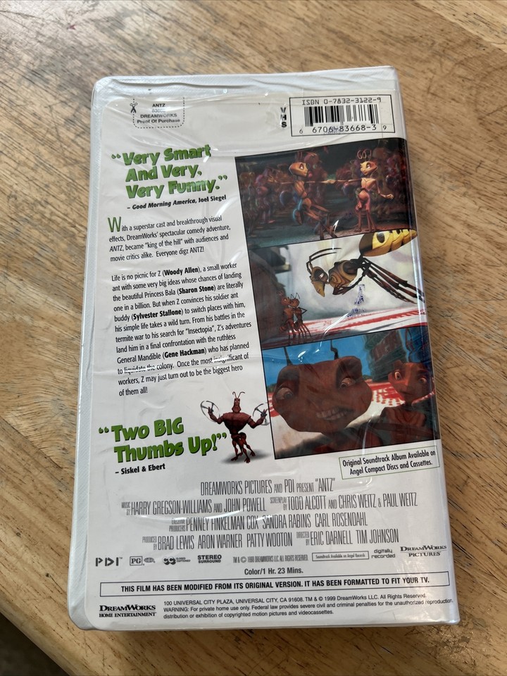 Antz (VHS, 1999, Clamshell) Woody Allen Sharon Stone 667068366839 | eBay