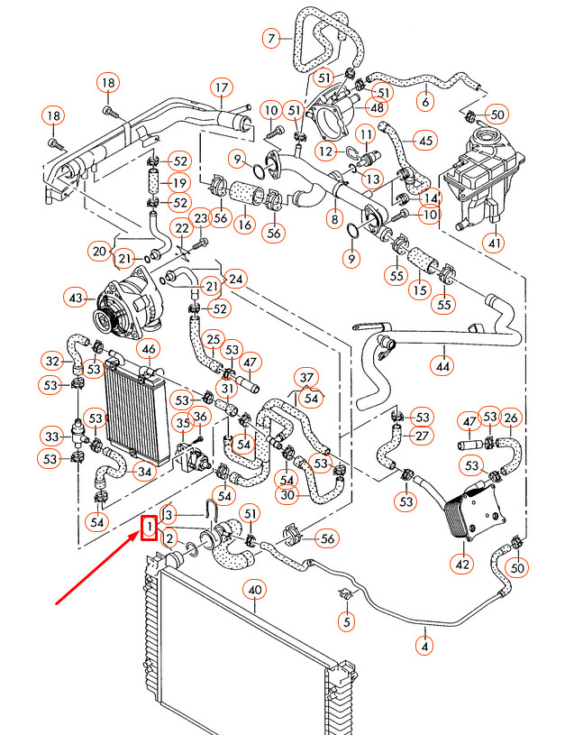 2005-2011 Audi A6 4F C6 Coolant Hose With Quick Release Coupling ...
