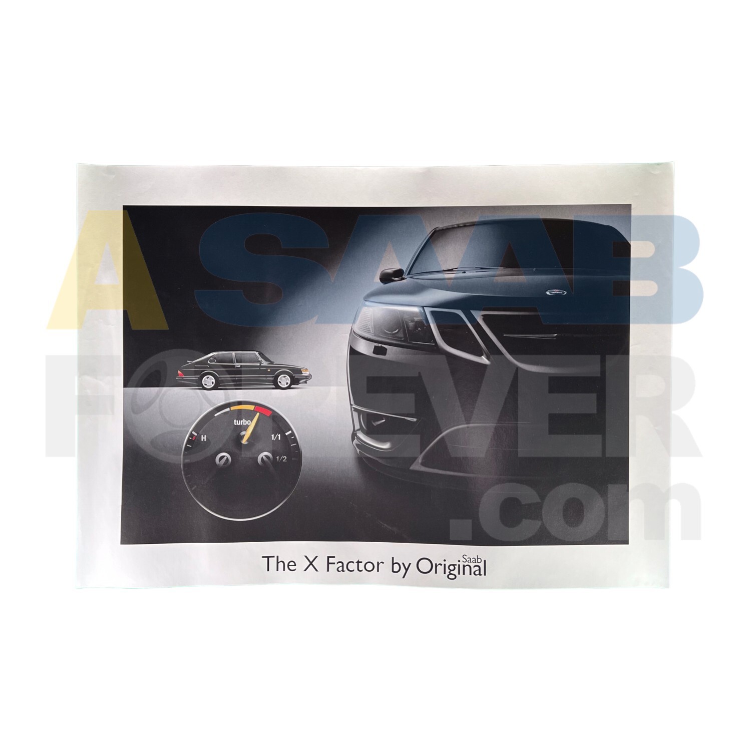SAAB POSTER TURBO X "X FACTOR" DEALER SHOWROOM ART GENUINE OEM RARE ...