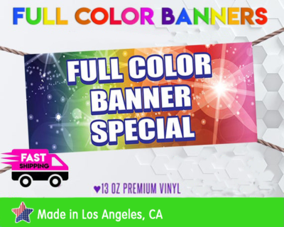 36" x 36"Full Color Custom 13oz Vinyl Banner Free Basic Design Include ...
