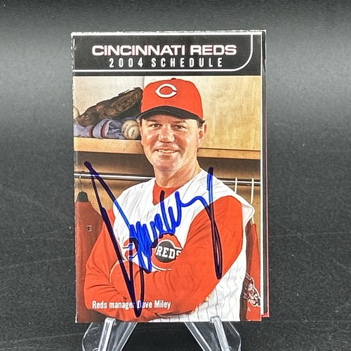 2004 Red Schedule Dave Miley Cincinnati Reds Baseball Card Signed ...