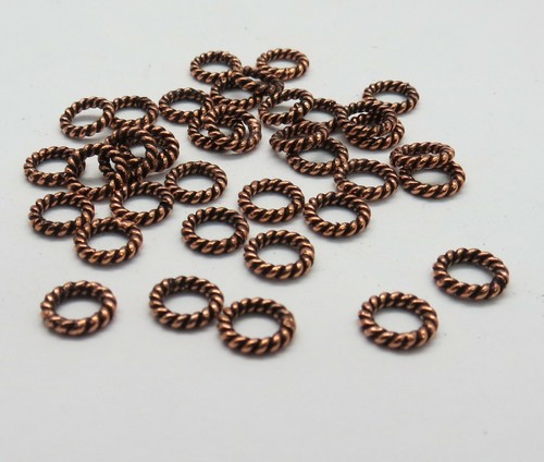 40 Pieces Jump Rings Closed Twisted Copper Wire Rose Gold Plated Round ...