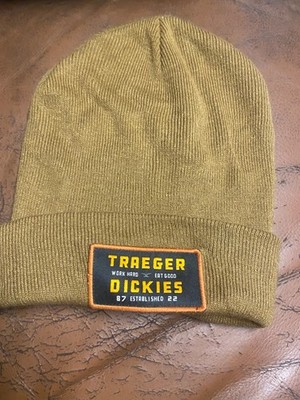 Traeger Dickies Beanie Cap Brown Cuffed Patch Logo Collab Grill Work ...