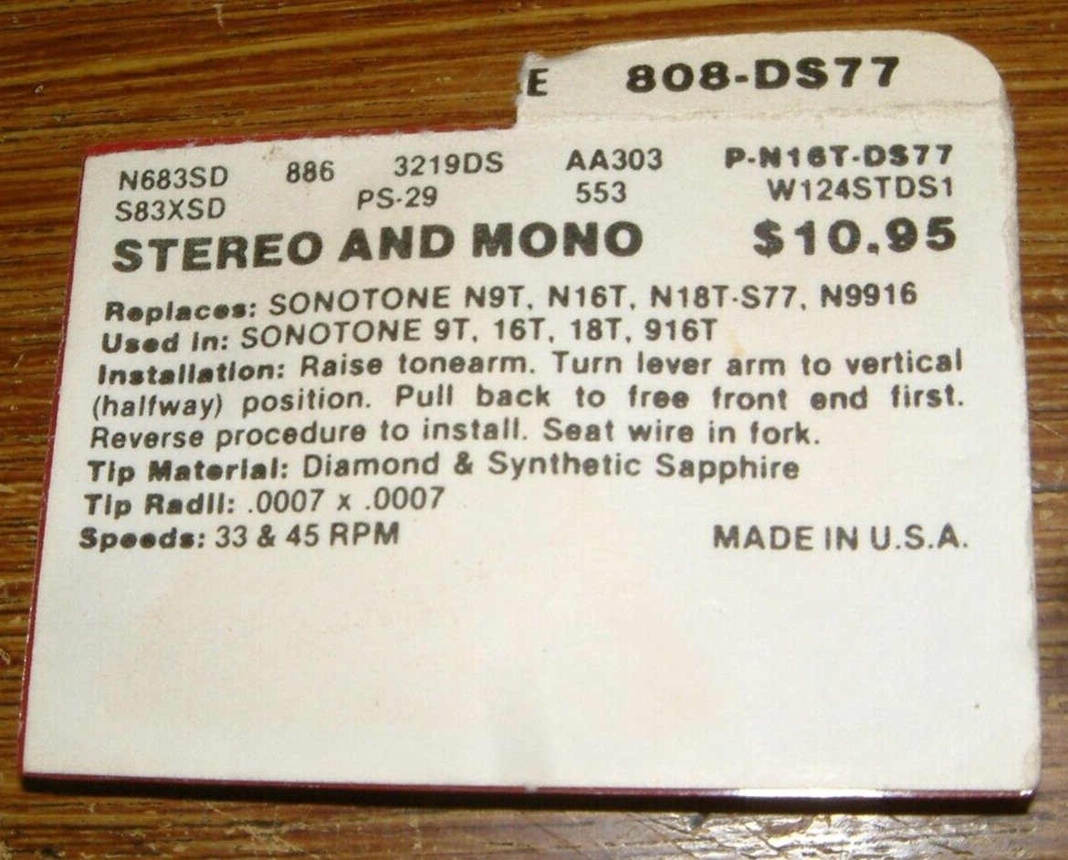 Jukebox NEEDLE 554-SD for Sonotone N16T N18T, AC304 N688-sd EV3215DS ...