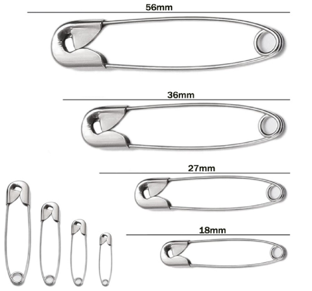 Var Sizes Silver Gold Black Safety Pins 18-56mm Sewing Hemming Textile ...