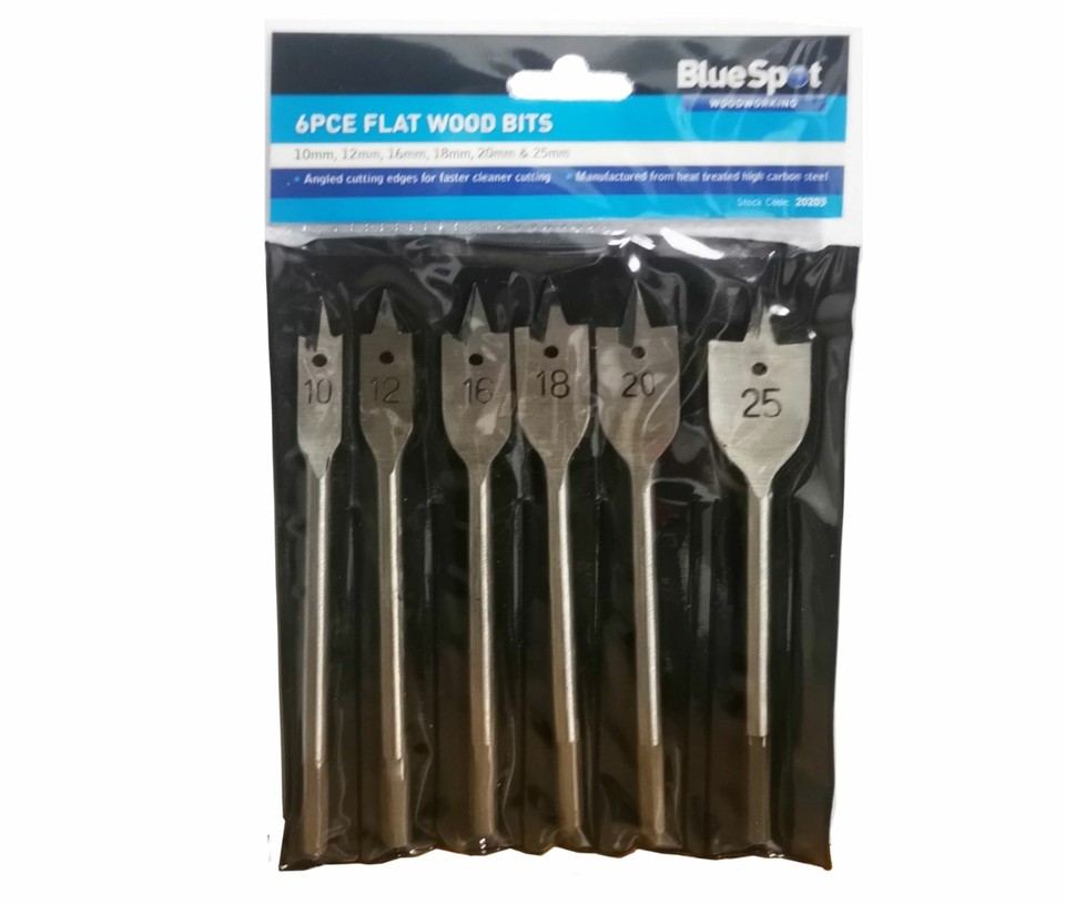 Flat Spade Wood Hole Saw Drill Bit Set 10mm 12mm 16mm 18mm 20mm 25mm ...