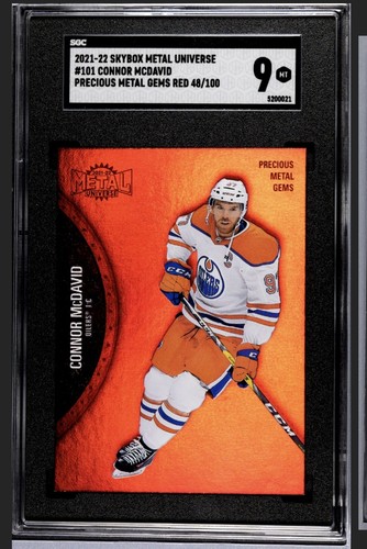 2021-22 Skybox Metal Universe #101 Connor McDavid PMG RED #048/100 SGC ...