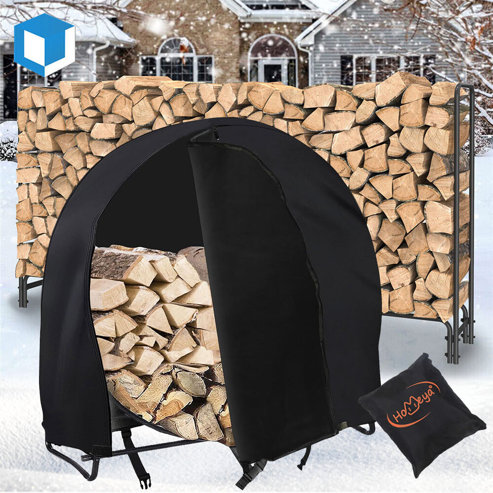 4ft Firewood Rack Cover Waterproof Outdoor Log Stand, Fireplace Heavy ...
