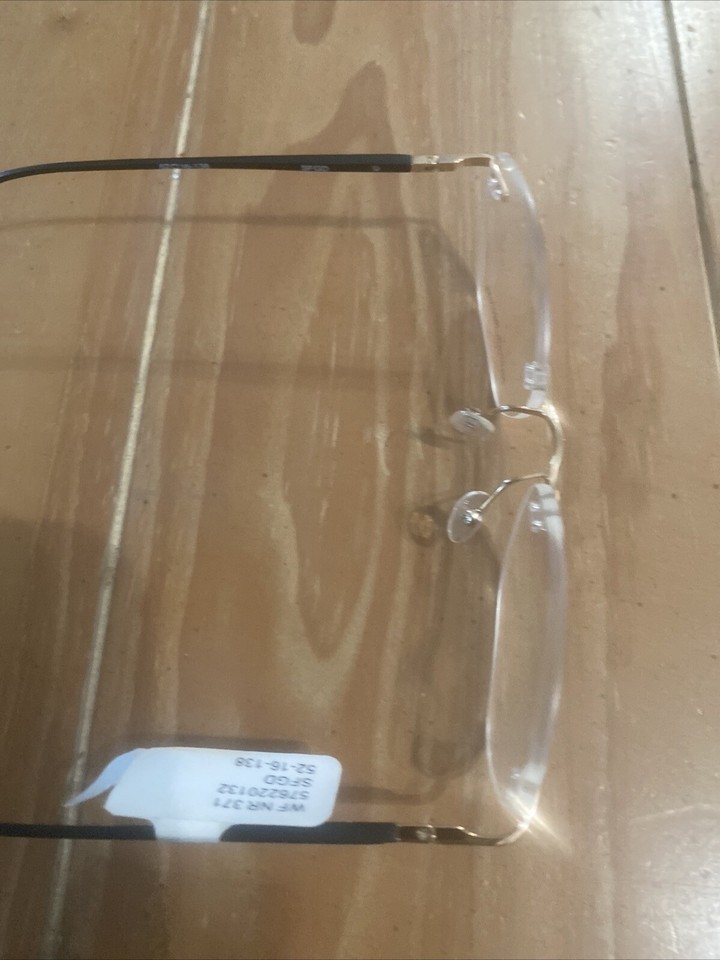 Naturally Rimless NR 371 Gold Rimless Eyeglass Frames 180° 52 16 138 (B ...