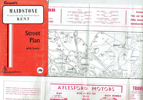 Maidstone, reversed with large-scale map of Kent (Barnett's Street Plan ...