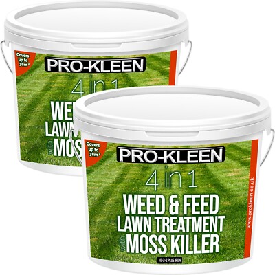 ProKleen Weed & Lawn Feed Moss Killer Treatment Fertiliser NPK Iron ...
