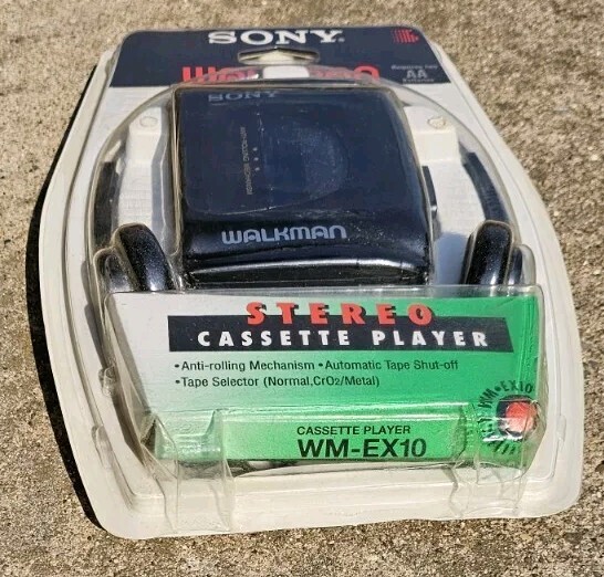 Vtg SONY WALKMAN Stereo Cassette Player Black WM-EX10 / BM NEW in ...