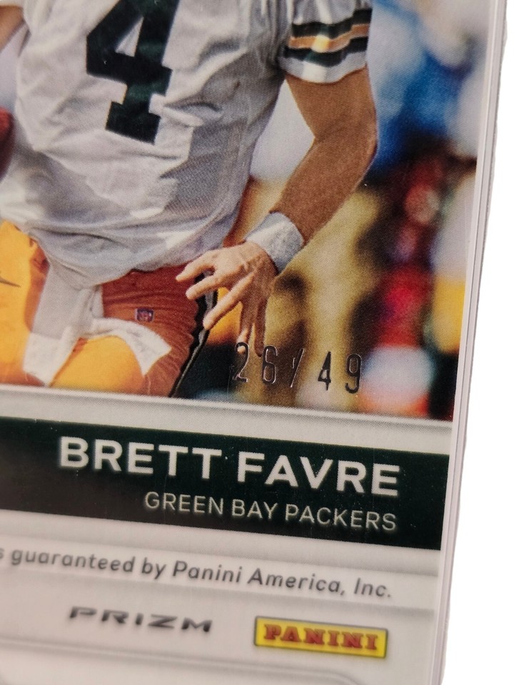 Brett Favre Auto 2021 PRIZM Football Franchise Legends Green Scope /49 ...