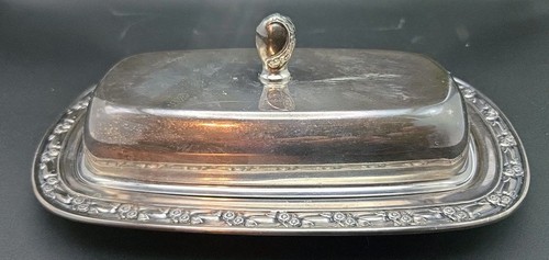 Vintage Henley Oneida Community Ltd Silver Plate Butter Dish With Glass ...