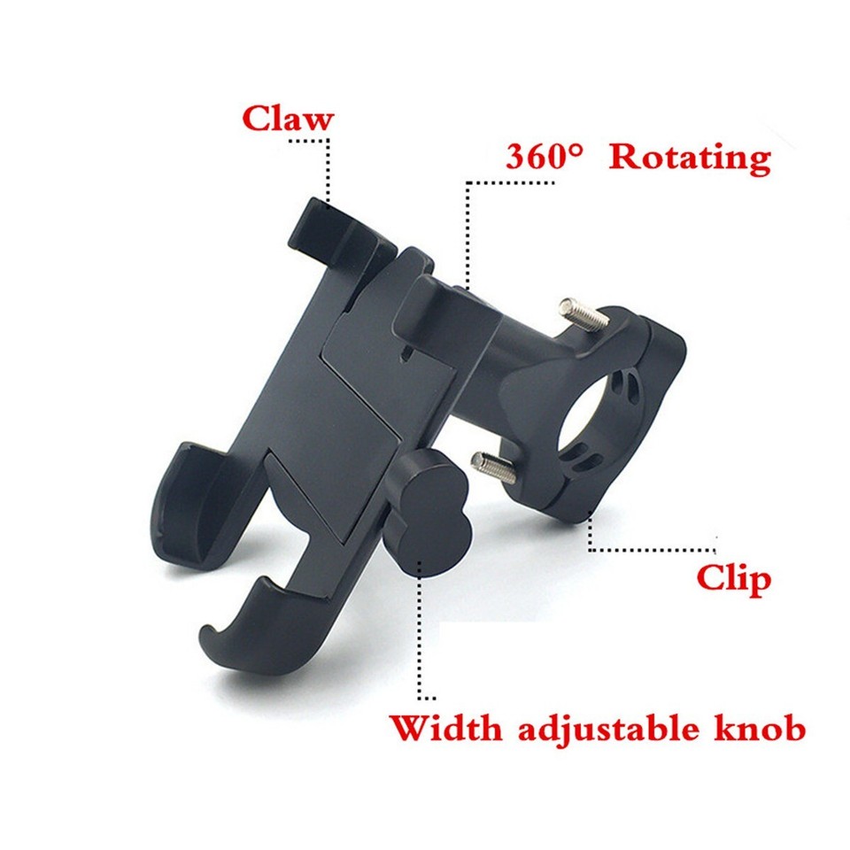Phone Holder Handlebar Mount Bracket Titanium 360° For Motorcycle Bike ...