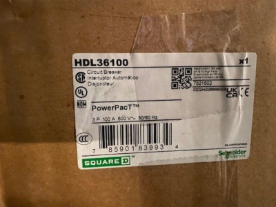 SQUARE D HDL36100 Circuit Breaker, 100A, 3P, 600VAC (NEW) | eBay