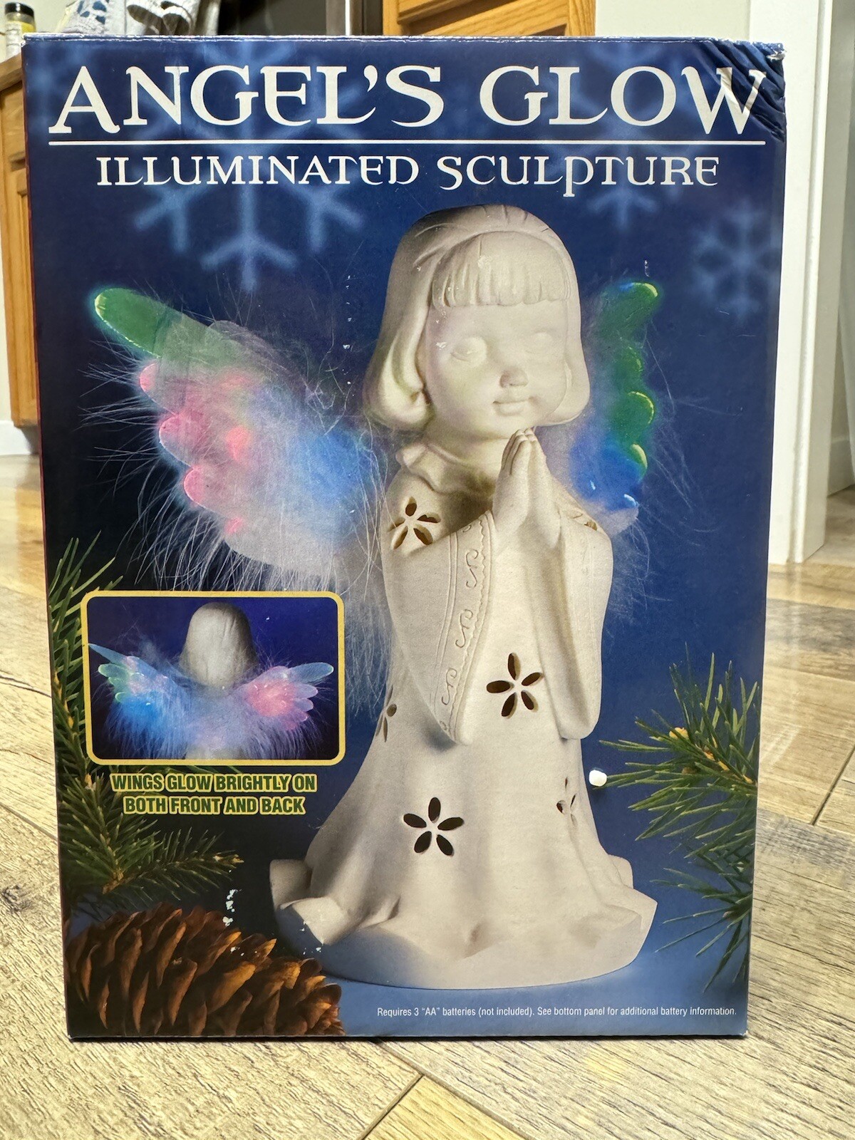 Angels glow illuminated sculpture fiber optic wings glow Christmas 2005 ...