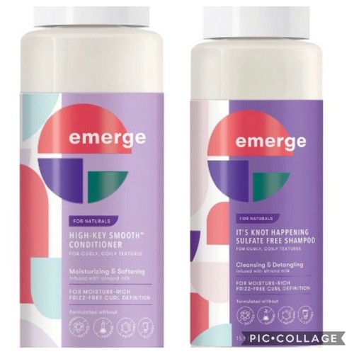 Emerge Natural Curls Lot Of Shampoo & Conditioner Frizz Free Curl No ...