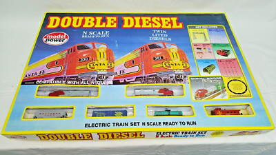 Model Power N Scale Double Diesel Train Set #1166 Complete With *Video ...