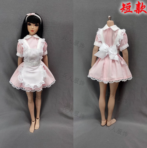 1/6 Pink Maid Apron Short skirt Clothes Fit 12'' Female PH TBL Action ...