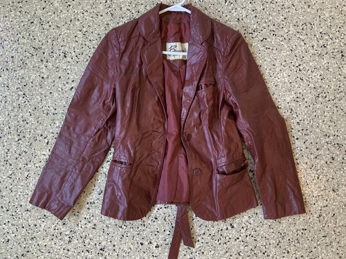 Vintage 1970s Berman's Genuine Brown Leather Jacket Womens Size *RIPPED ...