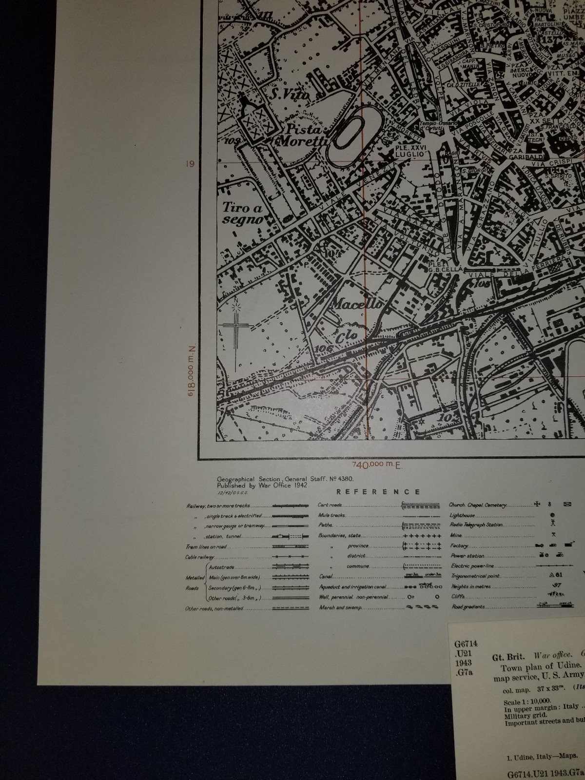1943 US Army City Plan Map Udine Italy 1:10,000 GSGS 4380 | eBay