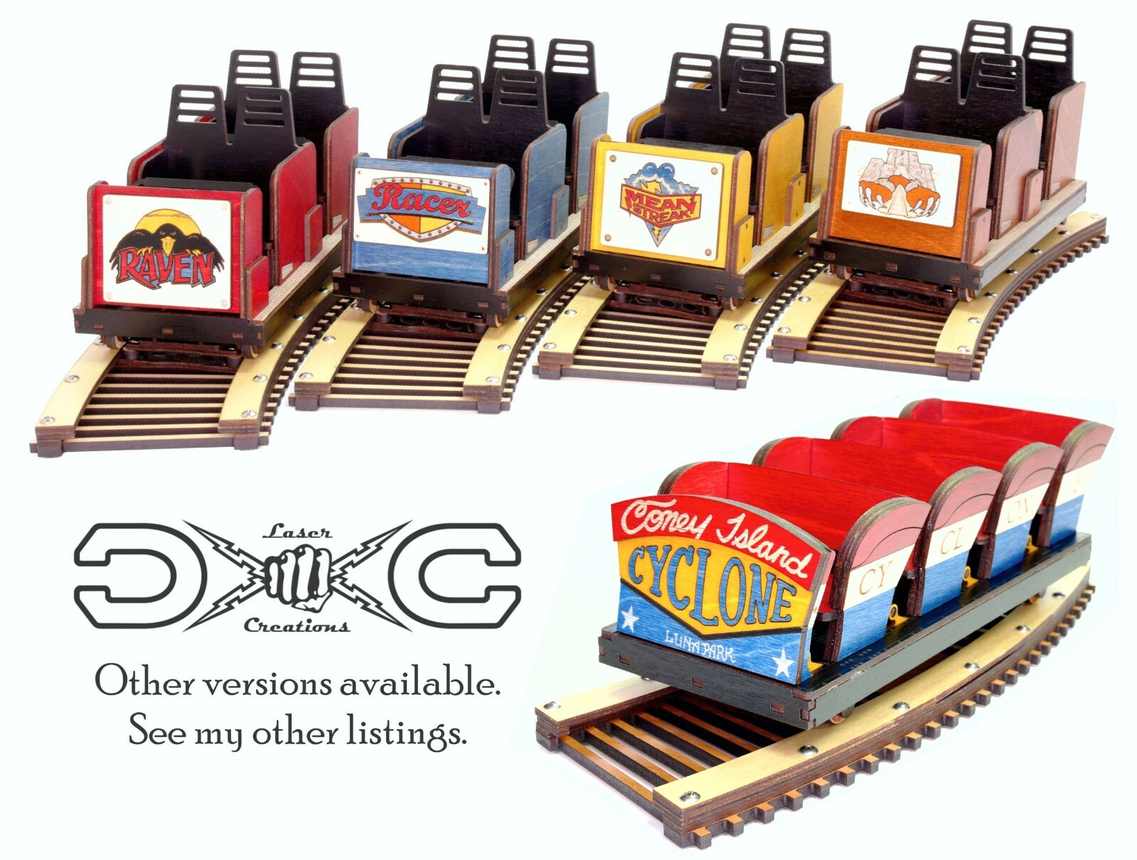 The Raven Roller Coaster Train & Track ~ Detailed Model ~ Laser ...