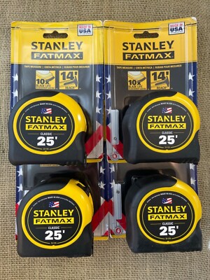 Lot of 4 - Stanley Fatmax 25' Tape Measure - 33-725 NIP - Priority ...